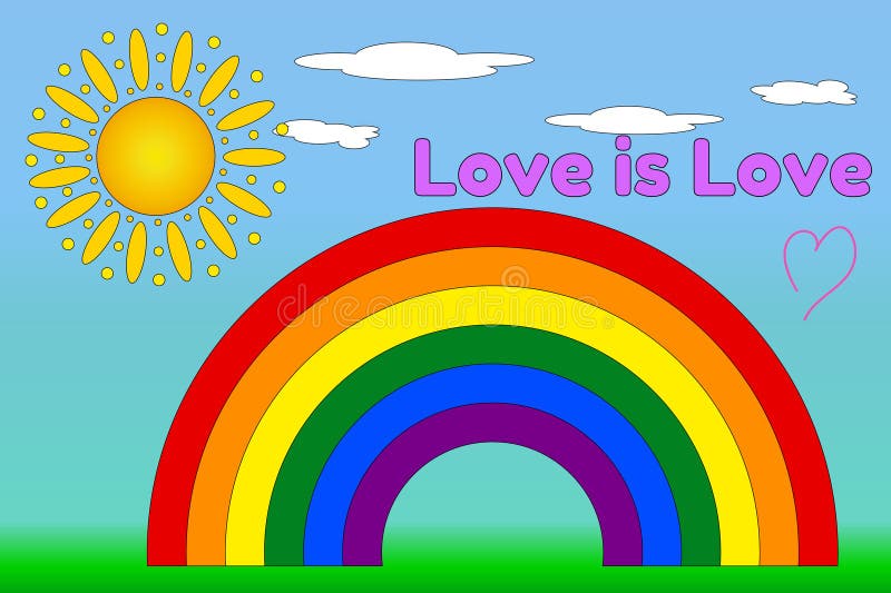 Love is Love Rainbow Illustration LGBT Pride Stock Vector ...