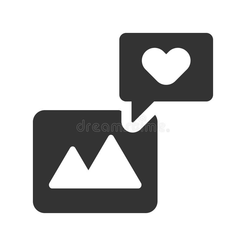 Love Reaction on Photo Icon Stock Vector - Illustration of reaction ...