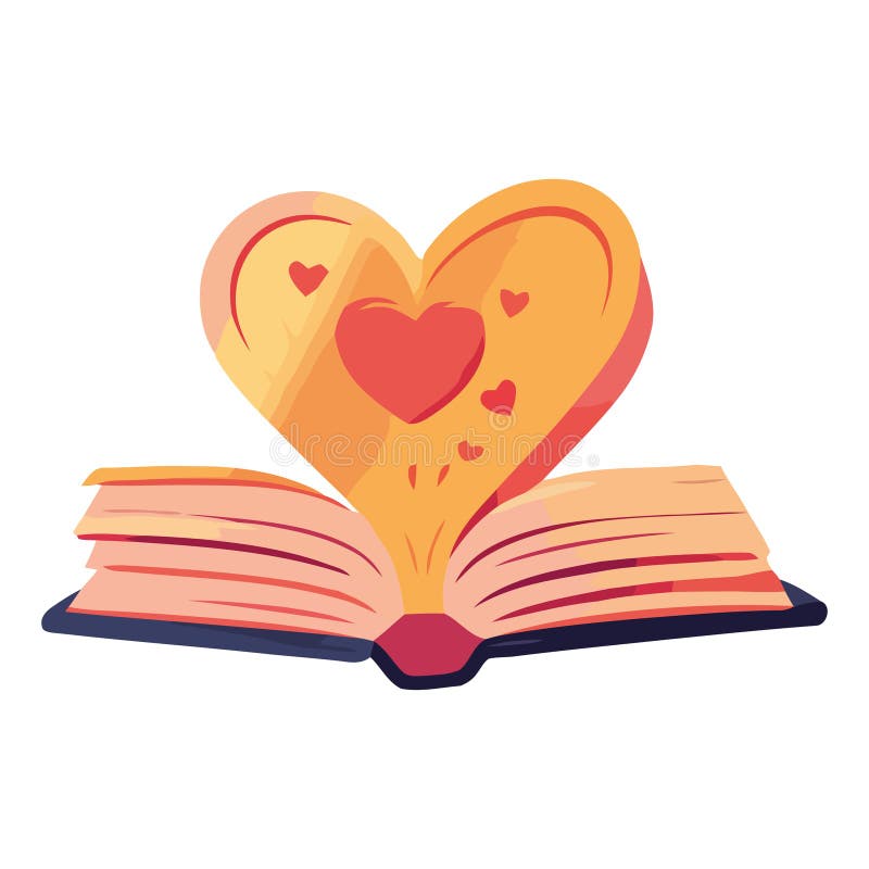 Love of Reading Symbolized in Heart Shape Stock Vector - Illustration ...