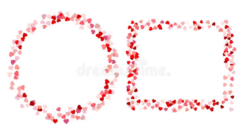 Love Red Hearts Frames. Empty Text Boxes. Isolated Vector Illustration ...
