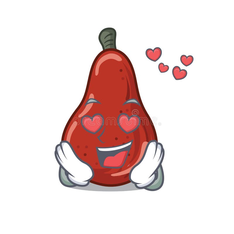 In Love Red Pears Isolated in the Mascot Stock Vector - Illustration of ...