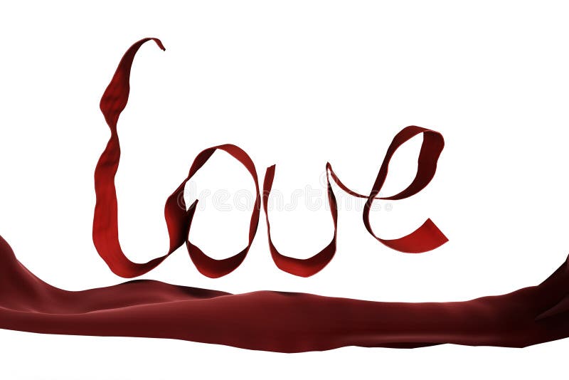 Love red ribbon stock illustration. Illustration of love - 87839245