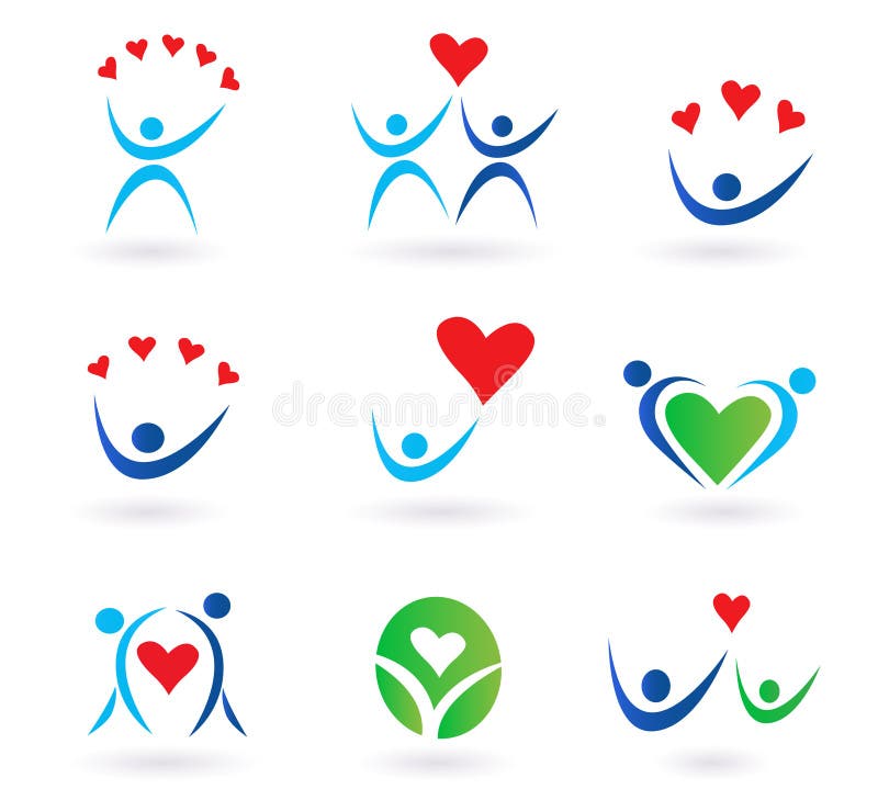 Love, Relationship and Community Icons Stock Vector - Illustration of ...