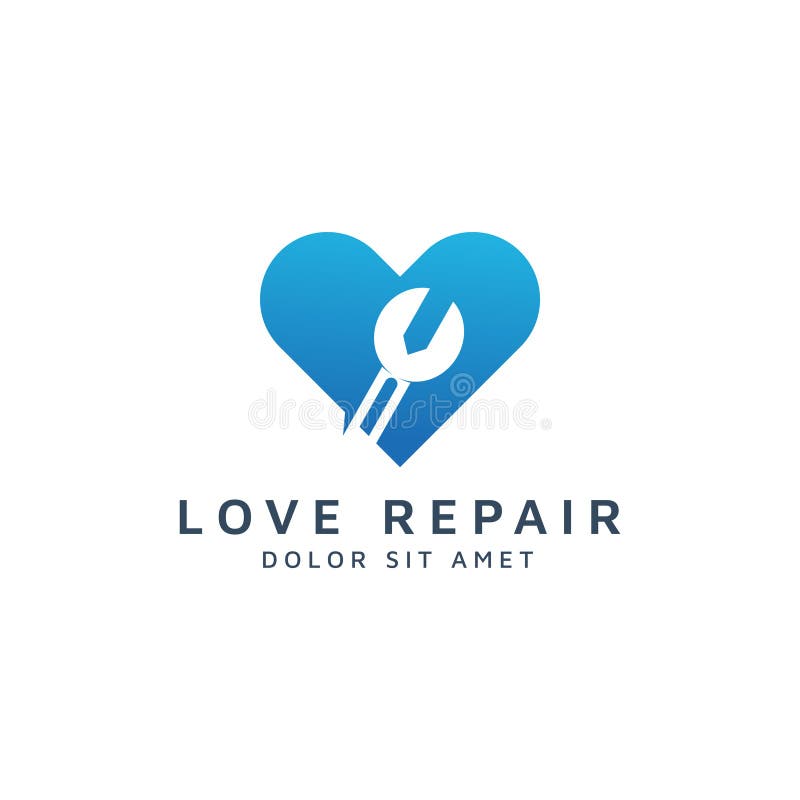 Love Repair Negative Space Logo Design Stock Vector - Illustration of ...
