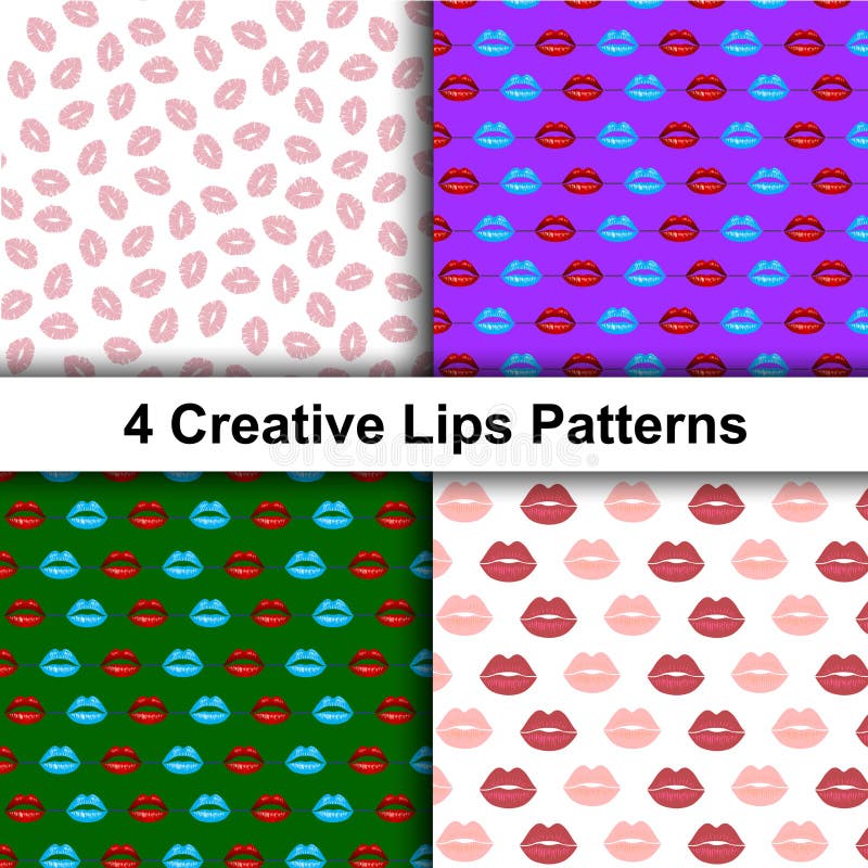 Love only. Repeating Pattern with Sensual Lips Stock Illustration ...