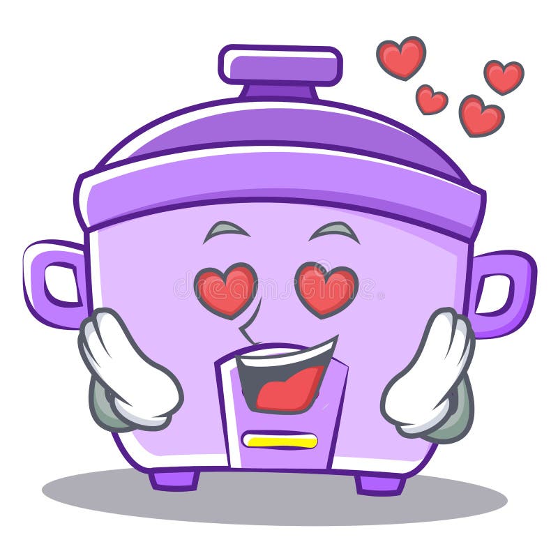 In Love Rice Cooker Character Cartoon Stock Vector - Illustration of ...