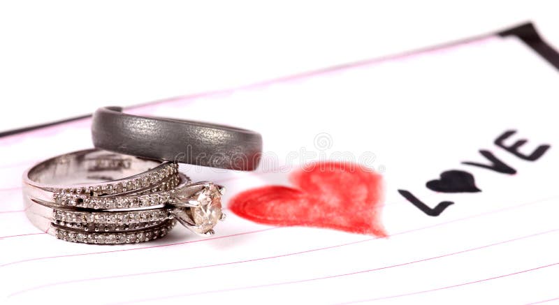 Love and rings stock image. Image of iron, heart, diamond - 54352493
