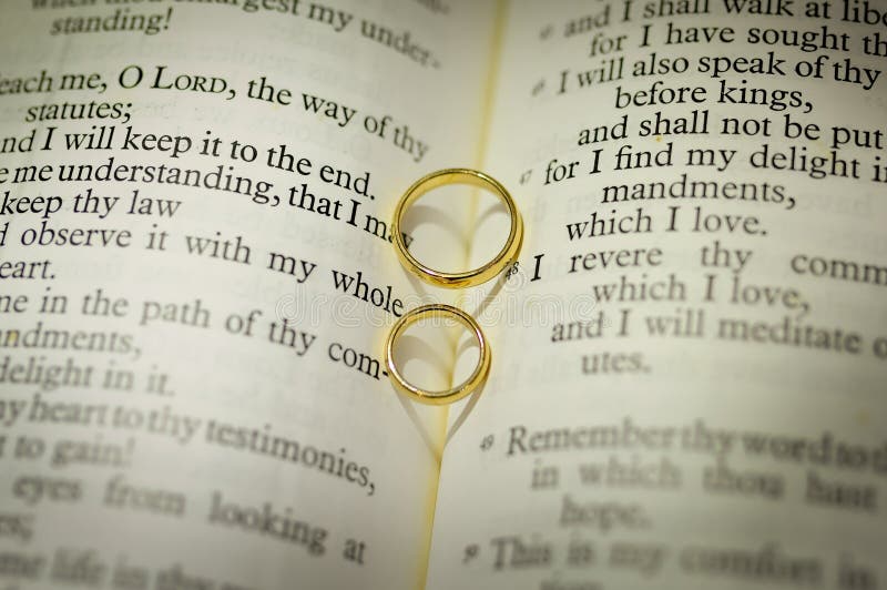 Blessing Of The Wedding Rings Stock Photo - Image of pastor, groom ...