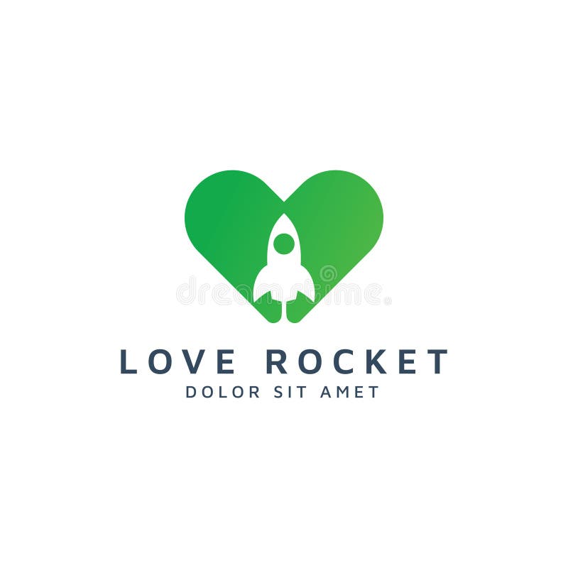 Love and Rocket Negative Space Logo Design Stock Vector - Illustration ...