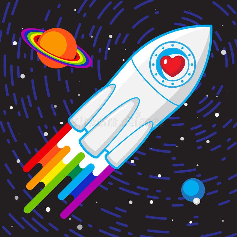 Love rocket space stock vector. Illustration of adventure - 71856012