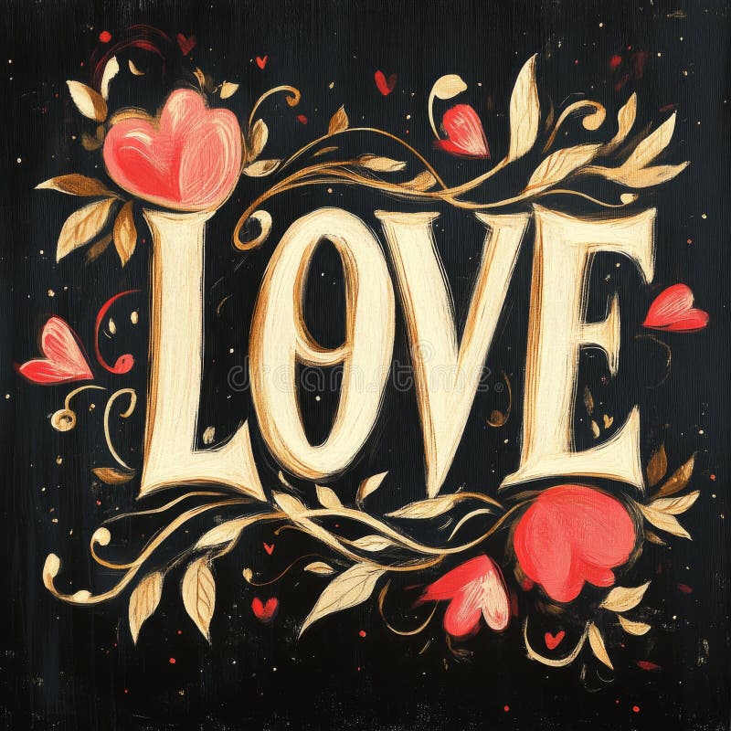 Love and Romance Elegant Script. Generative AI. Stock Illustration ...