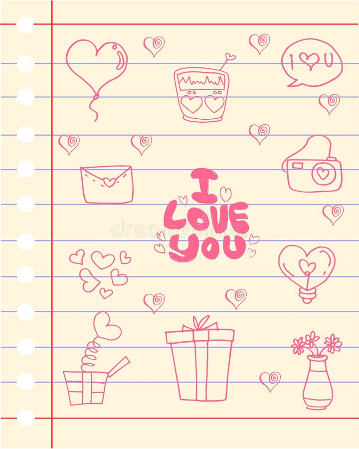 Love Romance Theme of Paper Stock Vector - Illustration of envelope ...