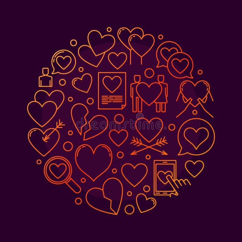 Love round symbol stock vector. Illustration of circle - 71862952