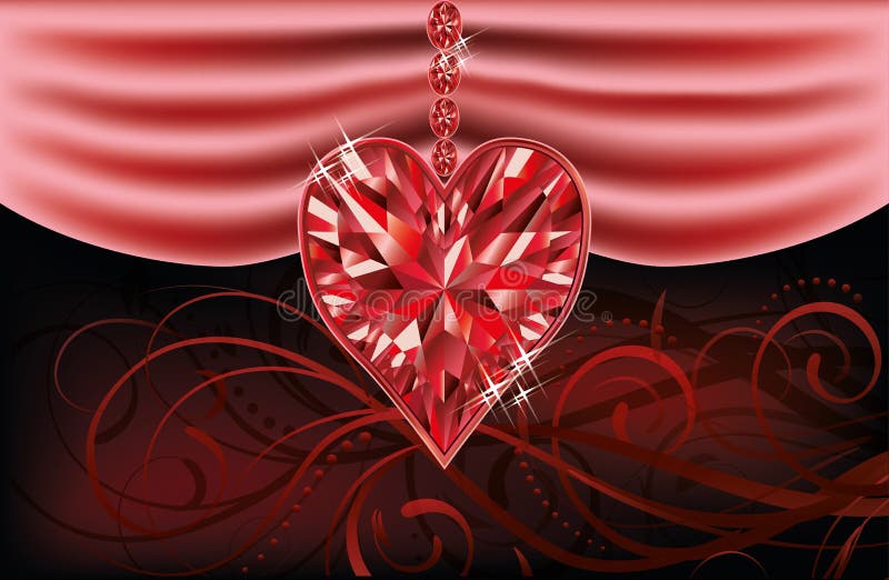 Love Ruby Heart, Valentines Day Card Stock Vector - Illustration of ...