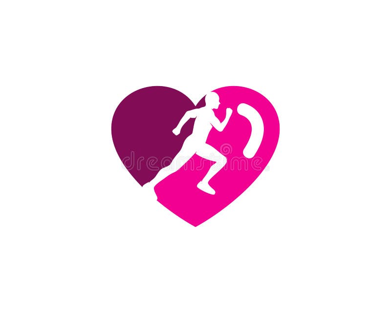 Love Run Logo Icon Design stock vector. Illustration of athlete - 127359514