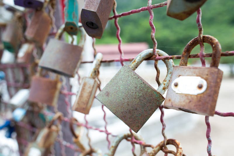 Rust locks couple stock image. Image of detail, lock - 105957709