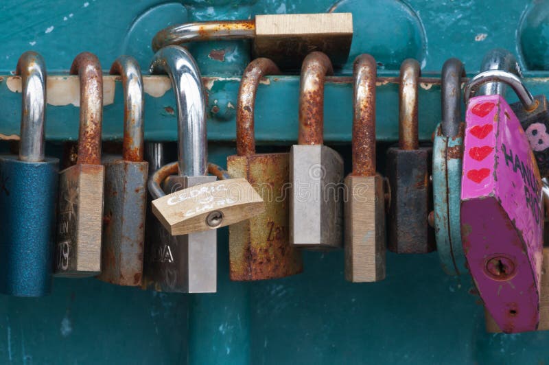 Locks for good luck stock photo. Image of wedding, blue - 29010540