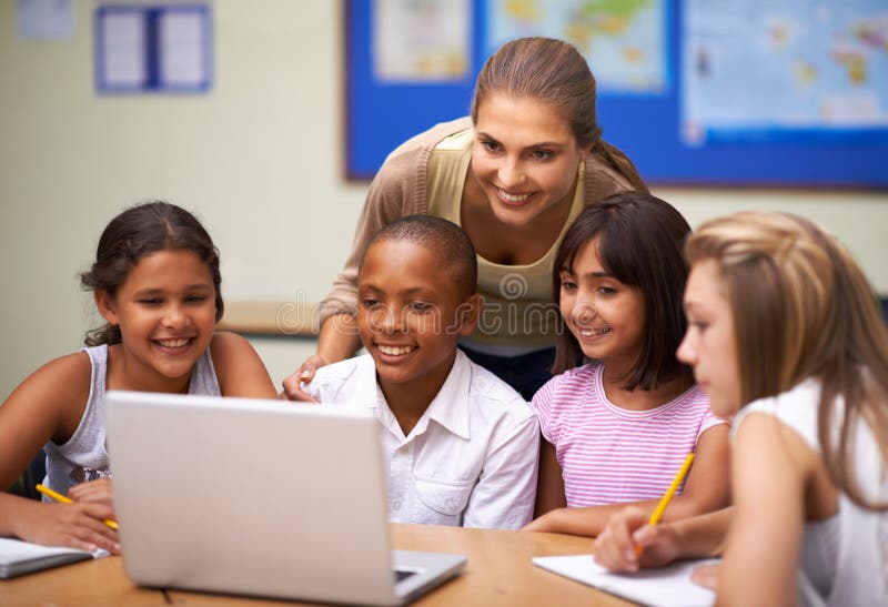 They Love School. Cropped Shot of Elementary School Kids. Stock Image ...