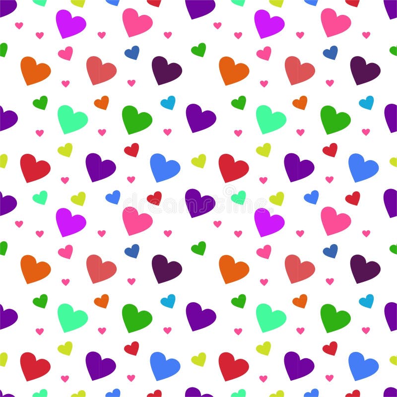 Love Seamless Pattern Color Background Template Stock Vector ...