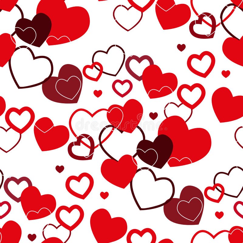 Simple Hearts Seamless Pattern. Valentines Day Background Stock ...