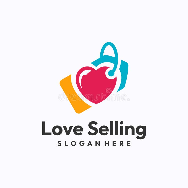 Love Selling Logo Design Template Stock Vector - Illustration of ...