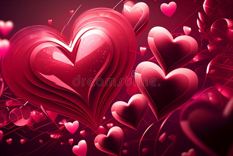 Love Shape Background, Valentine Concept - Ai Stock Illustration ...