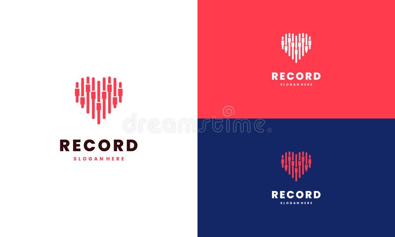Love Shape Combine with Musical Logo Template Equalizer Stock Vector - Illustration of heart ...