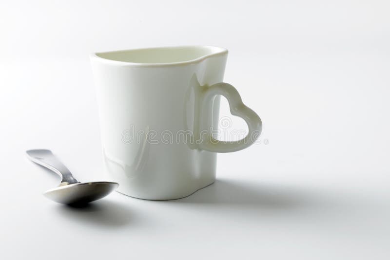 Love Shape Cup with Tea Spoon Stock Photo - Image of table, restaurant ...
