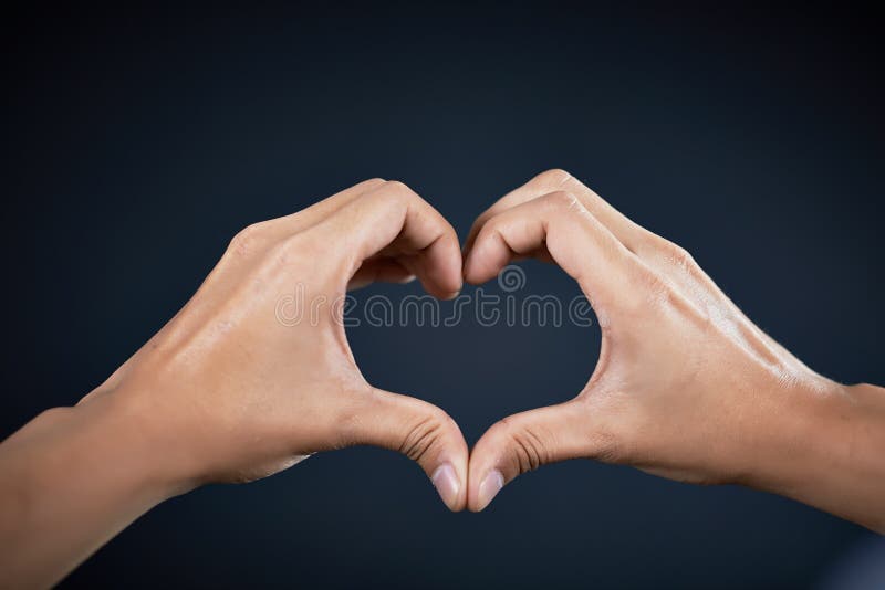 Love Shape Hand by Handsome Man Stock Photo - Image of human, casual ...