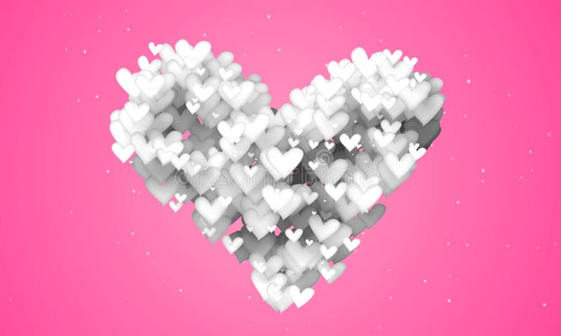 Love Shape Particles Pink Background Stock Illustration - Illustration ...