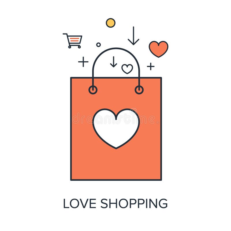 Love Shopping Vector Illustration Concept Stock Vector - Illustration ...