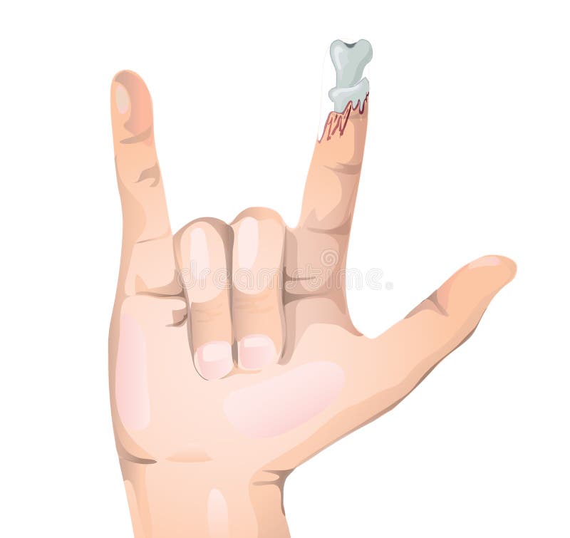 Love Sign And Bone Inside Hand Stock Vector - Illustration of finger ...