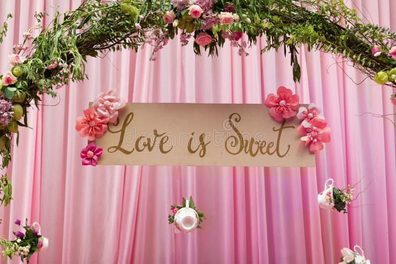 Big White Love Sign Made of Wood Wedding Decor Stock Image - Image of ...