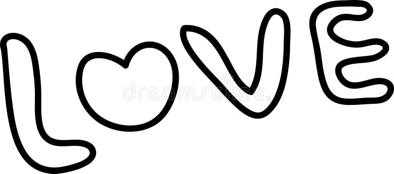 Love Sketch Lettering stock vector. Illustration of symbol - 353428617