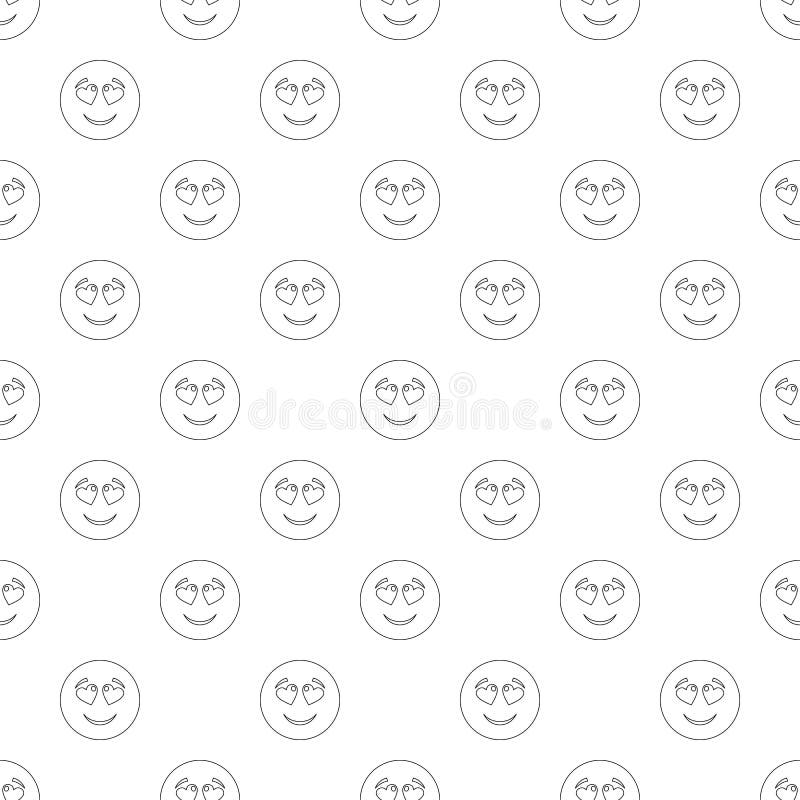 Love Smile Pattern Vector Seamless Stock Vector - Illustration of head ...