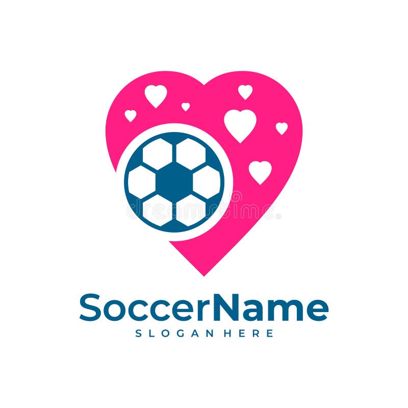 Love Soccer Logo Template, Football Love Logo Design Vector Stock ...