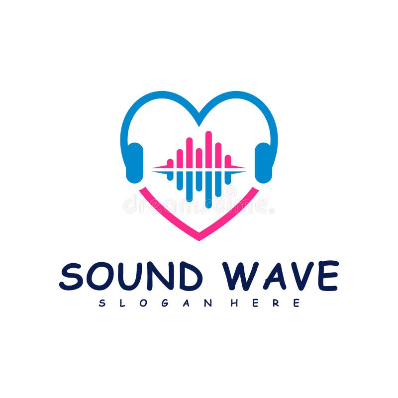 Love Sound Wave Logo Design Concept Vector. Sound Wave Illustration ...