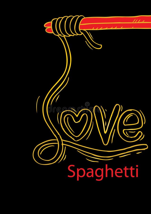Love spaghetti stock illustration. Illustration of letter - 87720026