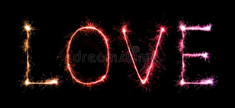 Love Sparkle Fireworks Celebrating at Night Stock Image - Image of ...