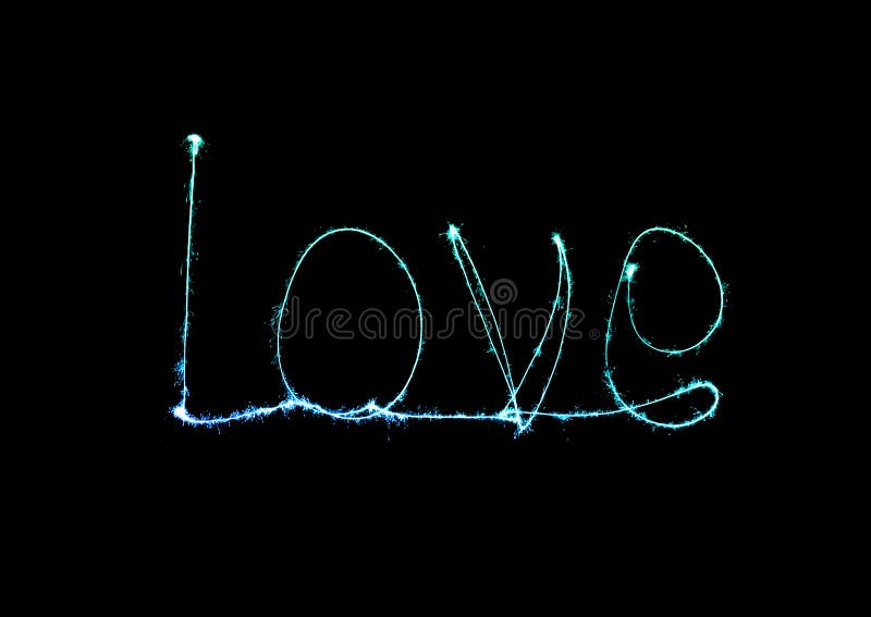 Love Sparkler Firework Light Alphabet Stock Photo - Image of night ...