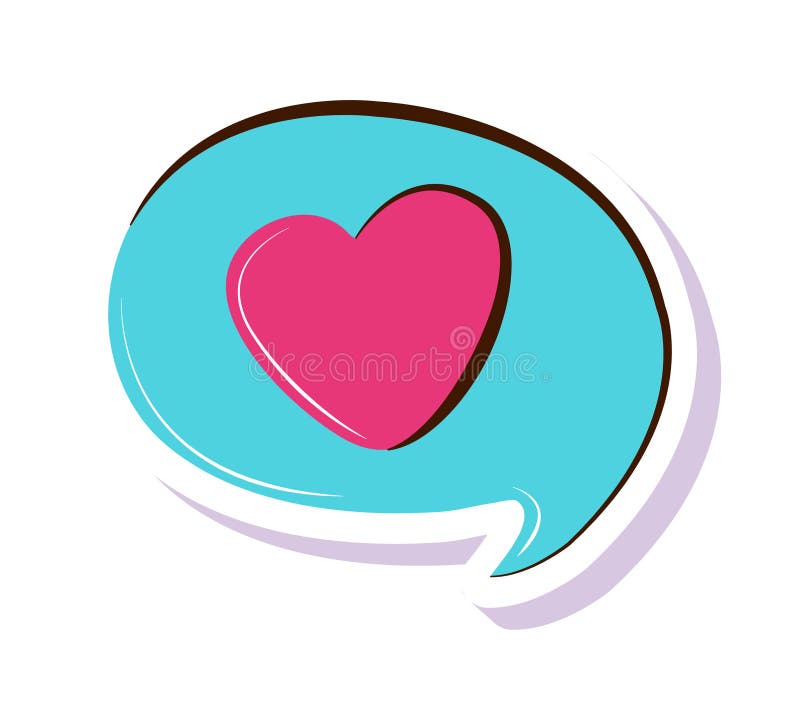 Love speech bubble sticker stock illustration. Illustration of text ...