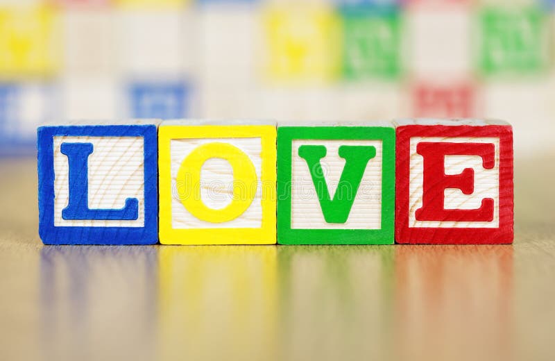 Love Spelled Out in Alphabet Building Blocks Stock Photo - Image of ...
