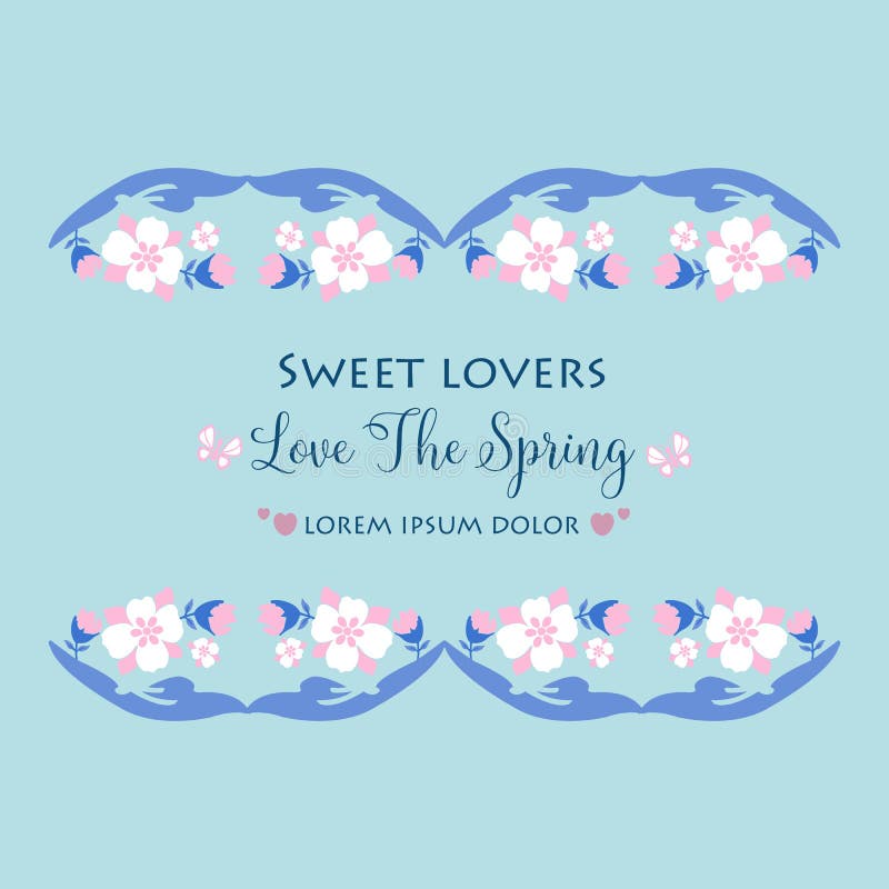Love Spring Card Decoration, with Beautiful Pattern of Leaf and Floral ...