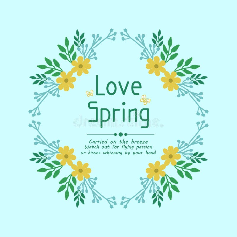 The Love Spring Card Design, with Elegant Pattern of Leaf and Flower ...