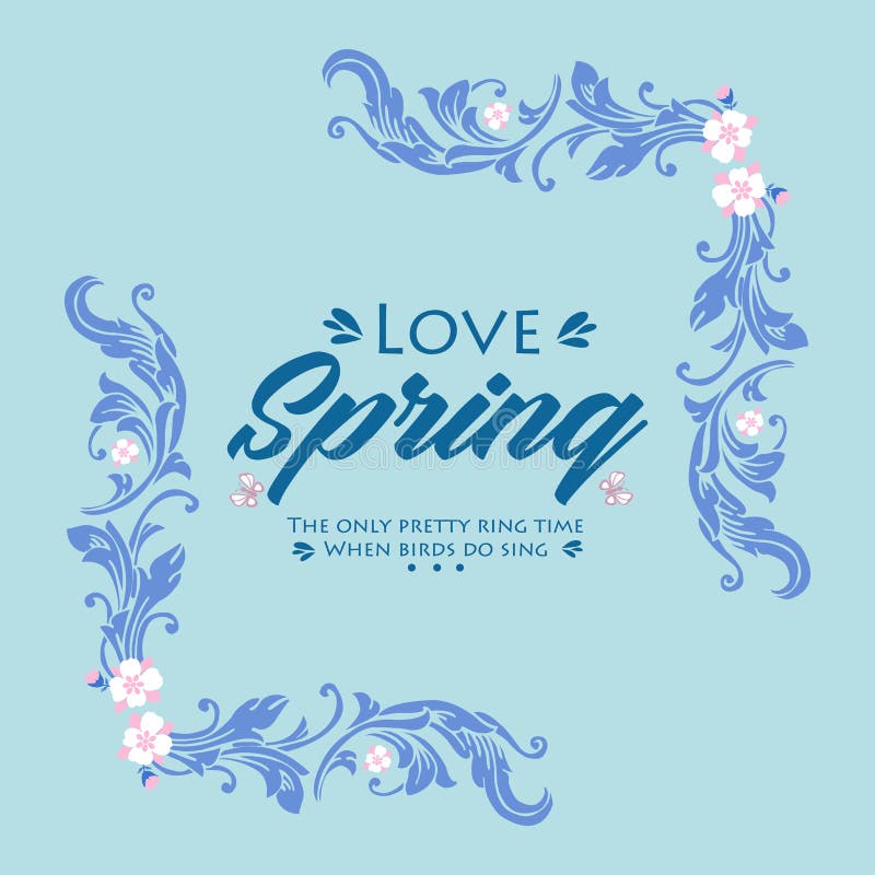 The Love Spring Invitation Card Decoration, with Romantic of Leaf and ...