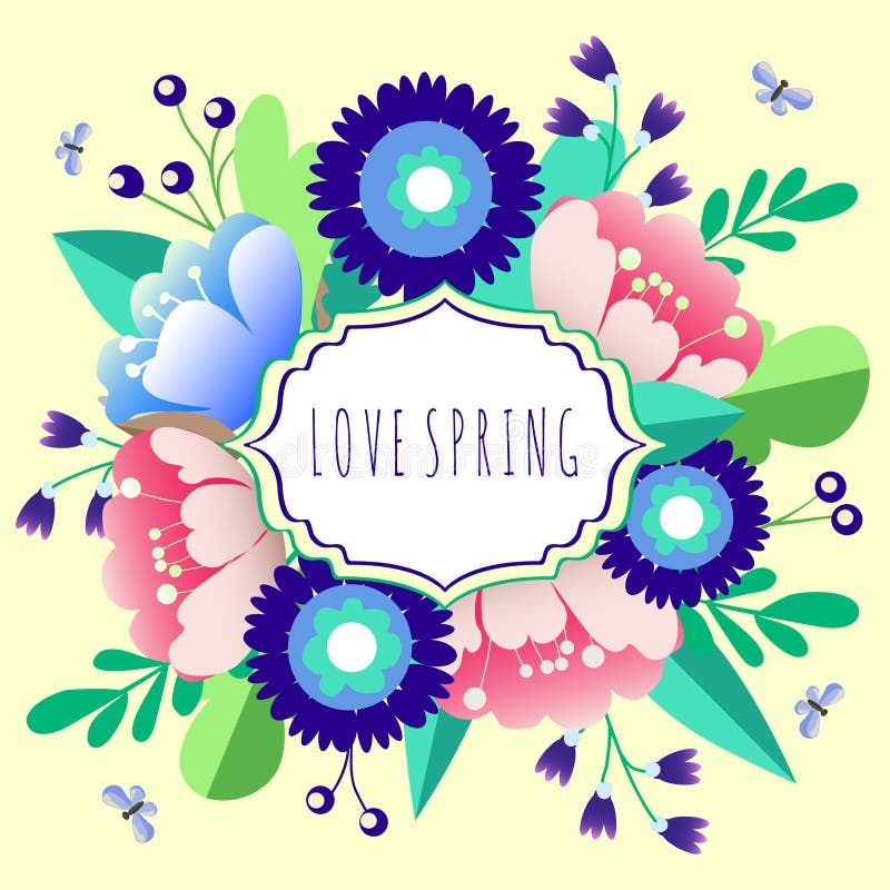 Love Spring. Vector Flowers Stock Illustration - Illustration of ...