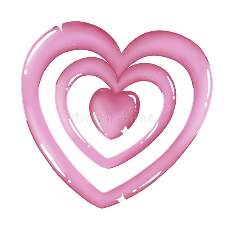 Pink Love Stack Y2k Illustration Stock Illustration - Illustration of ...
