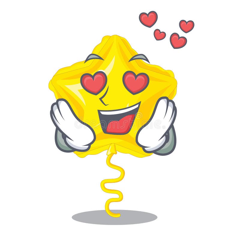 In Love Star Balloon in the Cartoon Shape Stock Vector - Illustration ...