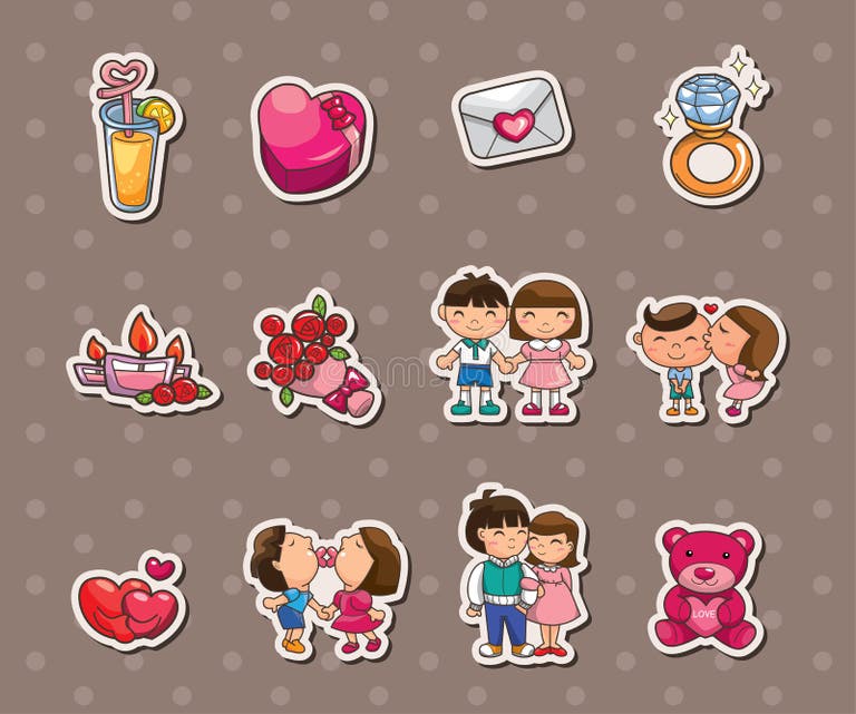 Cartoon Love Stickers Stock Illustrations – 17,205 Cartoon Love ...