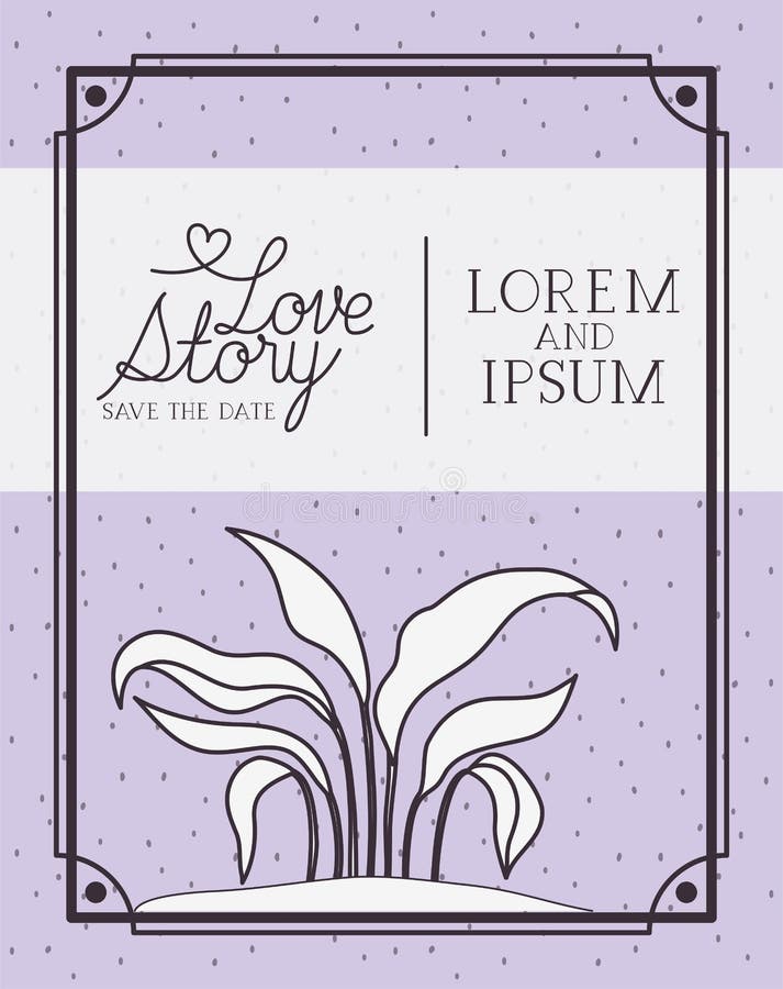 Love Story Card with Marine Plants Ecosystem Scene Stock Vector ...